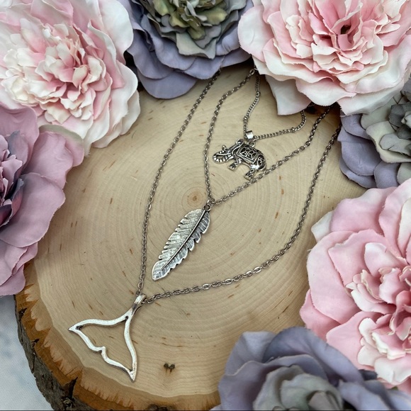 Jewelry | Boho Multilayer Elephant Leaf Whale Tail Necklace | Poshmark